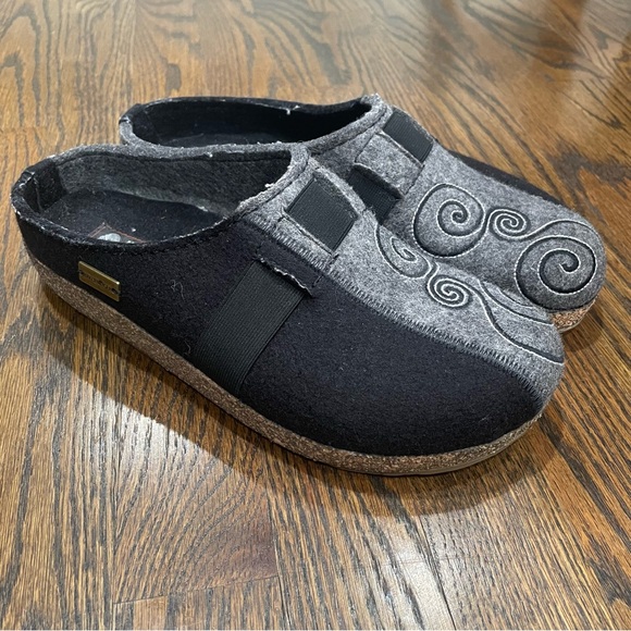 Haflinger | Shoes | Haflinger Magic Clog Black Gray Wool Felt Cork ...